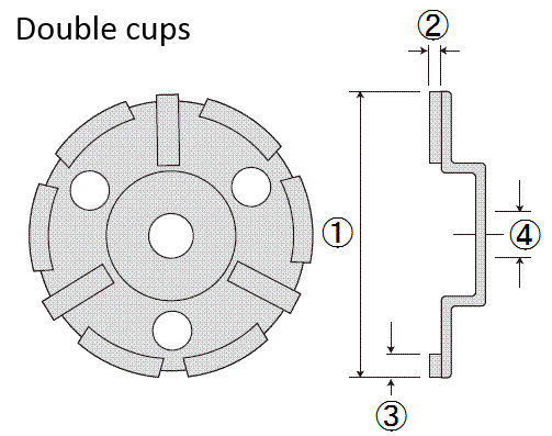 Diamond cup wheel double cups (dry process) CD/CDP/CDE - Concrete/block ...
